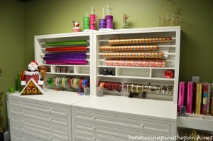 Gift-Wrapping Room with Martha Stewart Craft & Gift-Wrap Hutch and Flat ...