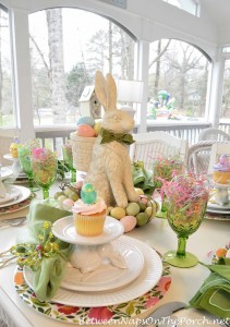 A Spring Table Setting with the Easter Bunny