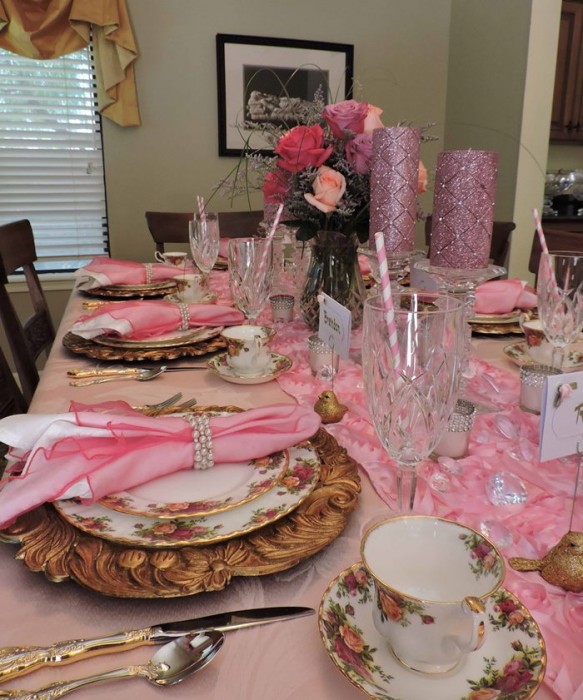 Princess Themed Baby Shower Table With Royal Albert Old Country Roses