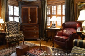 Velvet Drapes for a Paneled English Country Style Living Room