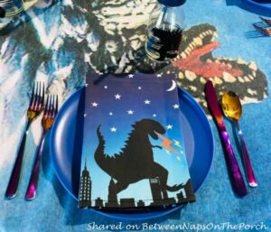 A Godzilla Themed Table Setting
