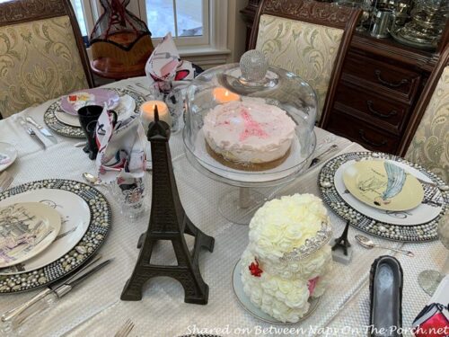 Emily in Paris Inspired Table Setting with Cheesecake for Dessert!