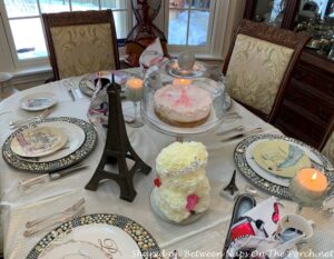 Emily in Paris Inspired Table Setting with Cheesecake for Dessert!