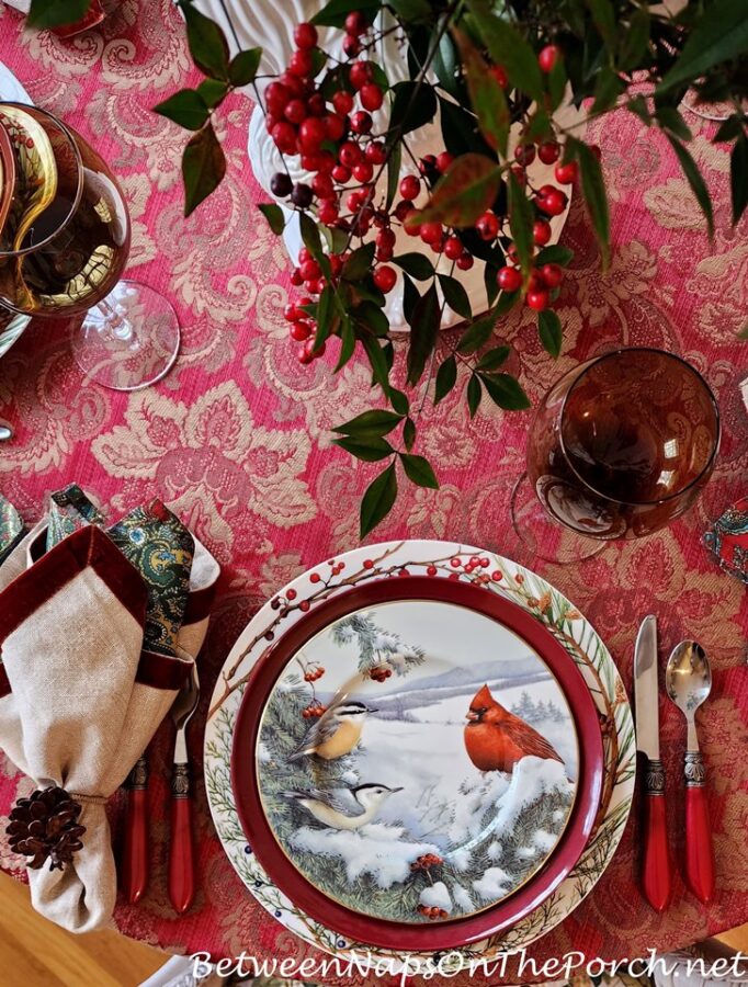 Lenox Winter Greetings Scenic Accent Plates in a Winter Table Setting