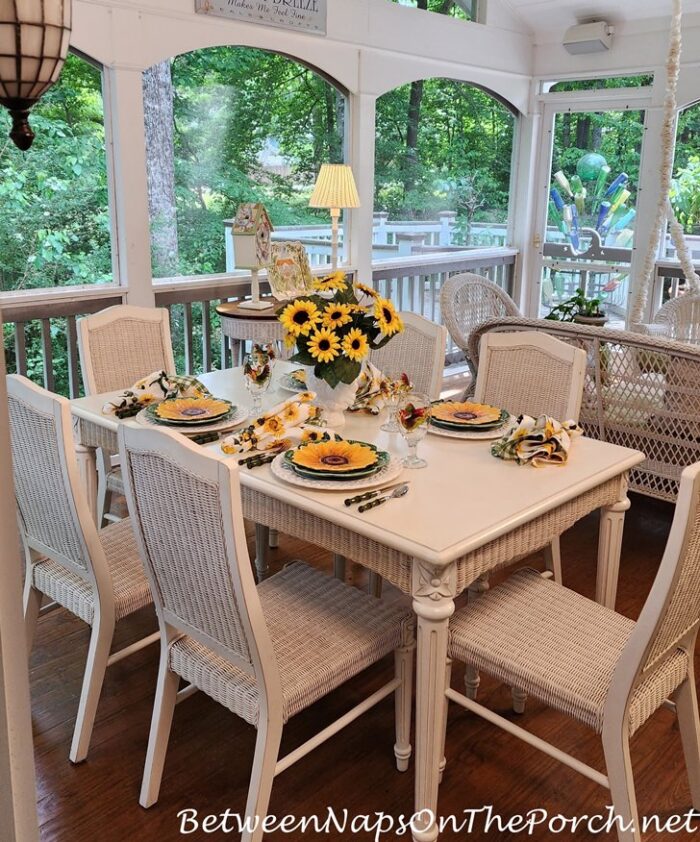 Porch Dining: A Spring-Summer Table Setting Out On The Porch