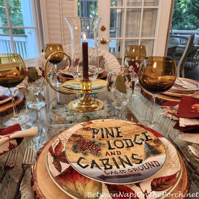 Celebrating Autumn With A Woodsy, Country Lodge Style Table Setting